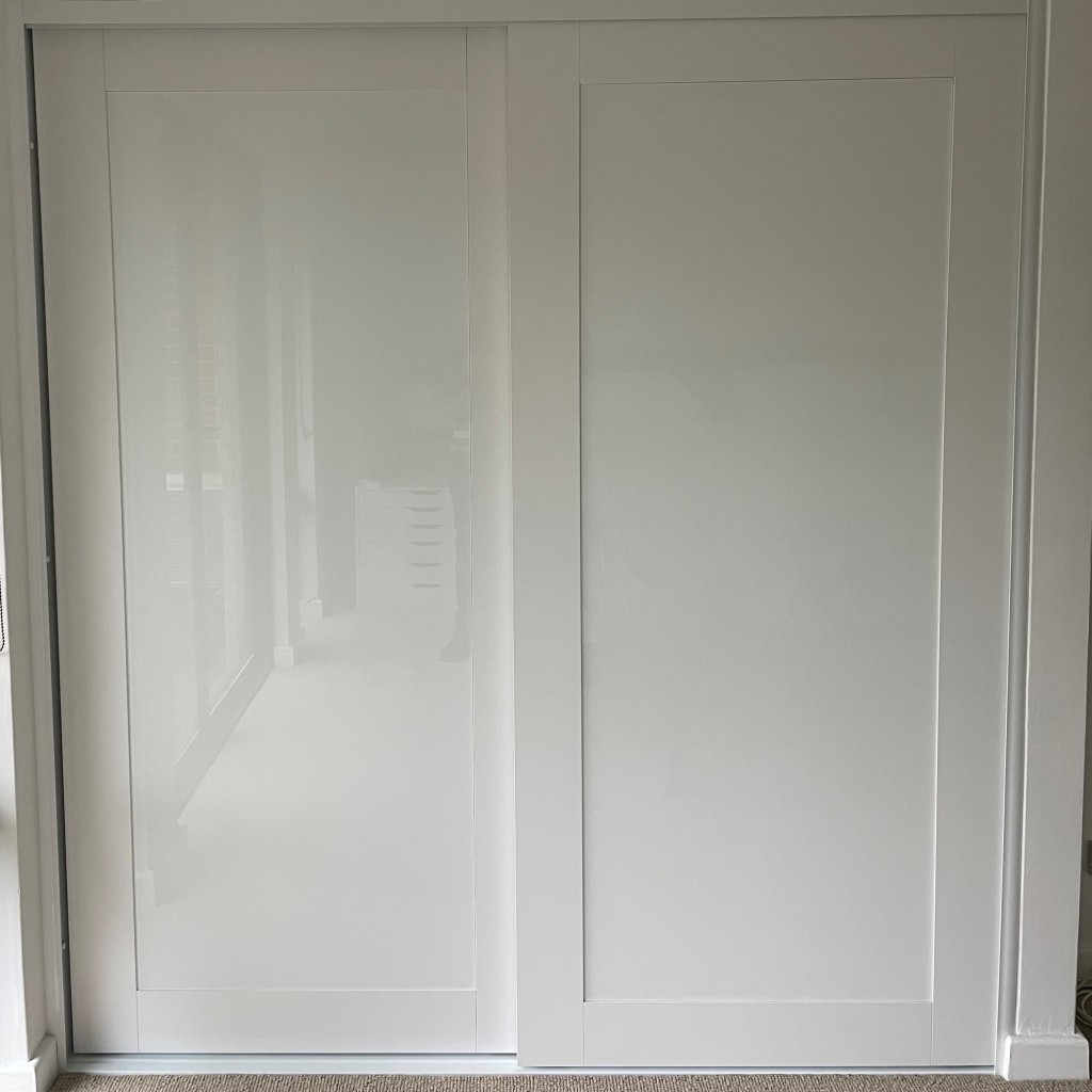 Surano Doors with White Kote inserts - Wardrobe World Perth